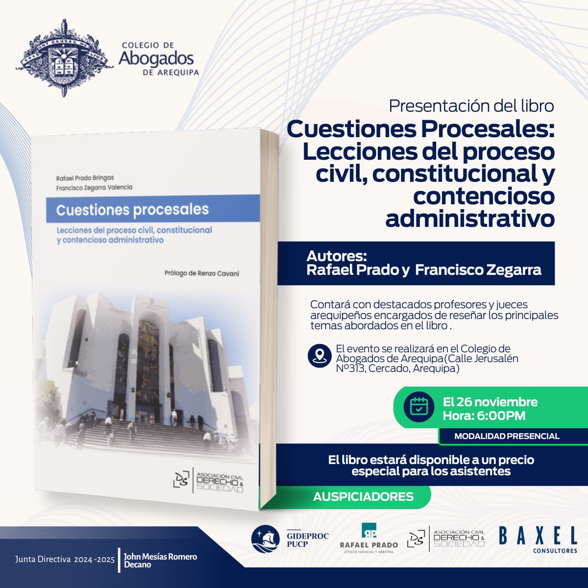 Presentación del Libro: "Cuestiones Procesales: Lecciones del proceso ...