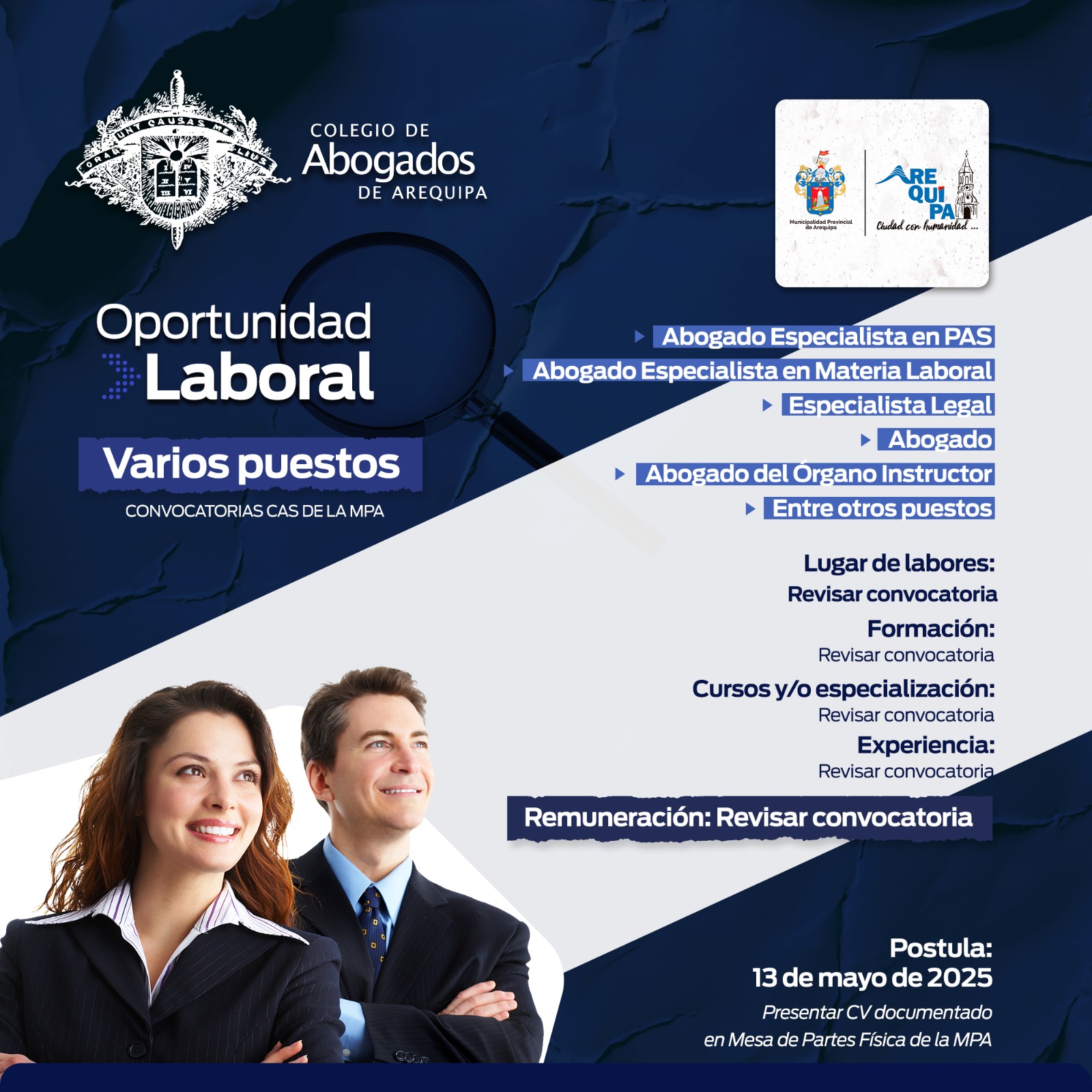 BOLSA LABORAL: PROCESO CAS N° 003-2025-MPA - Colegio de Abogados de ...
